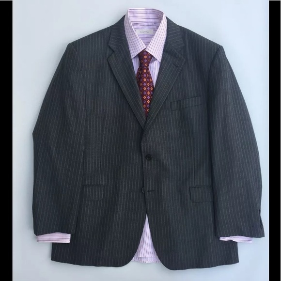 Burberry | Suits & Blazers | Burberry London Grey Pinstripe Suit 46r | Poshmark
